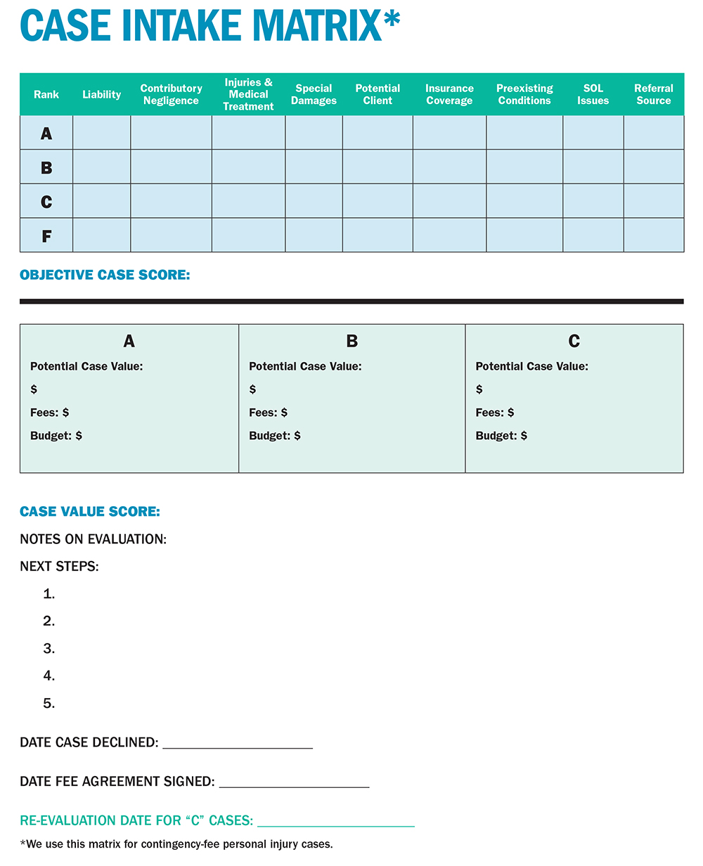 Create a Case Intake Matrix in 5 Steps | AAJ